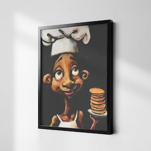 African-american Kitchen Wall Art Poster, Afro Black Chef Gift, Canvas ...