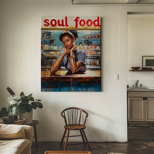 African-american Dining Room Decor, Vintage Style Wall Art by Ebonic ...