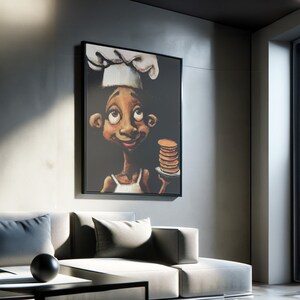 African-american Kitchen Wall Art Poster, Afro Black Chef Gift, Canvas ...