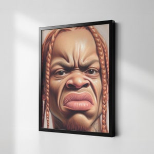 Stank Face Bathroom Art, Male Canvas Print Gift, Light Skinned African ...