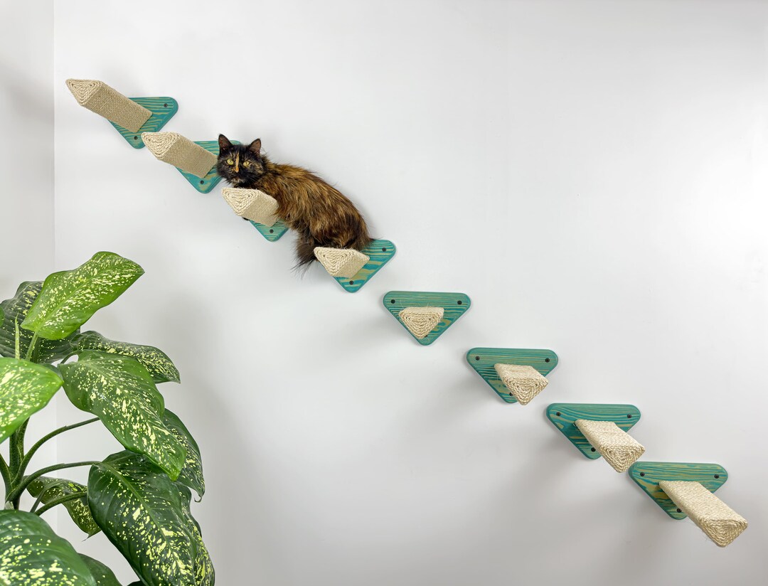 Cat Floating Steps Wall Wood Ladder for Cats Modern Furniture for Pets ...