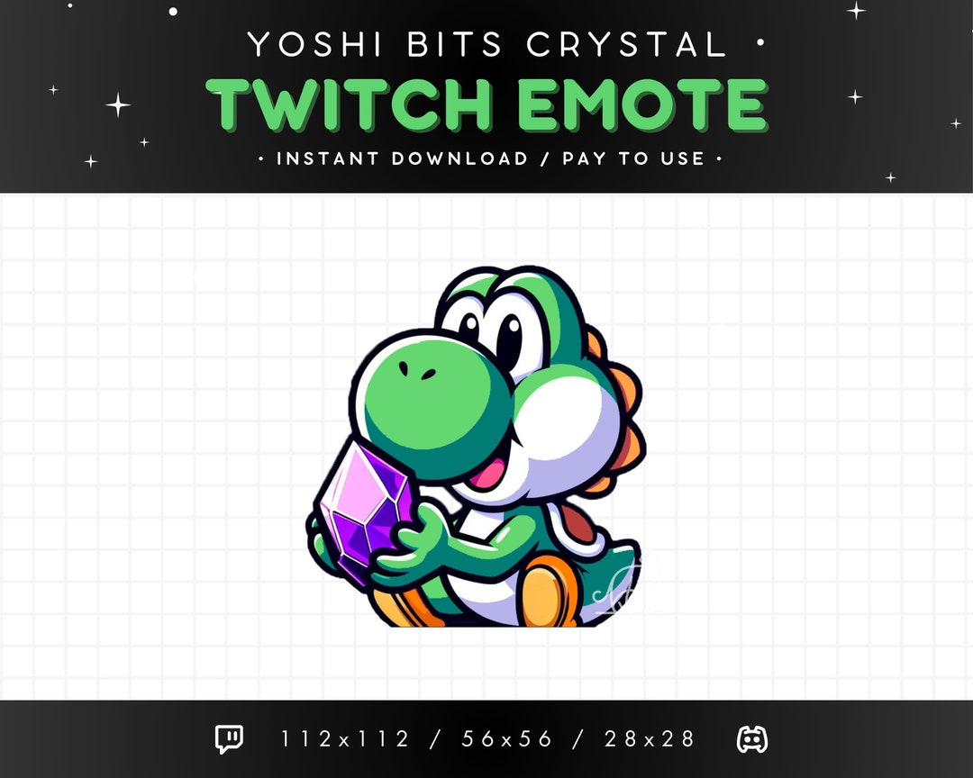Cute Yoshi Twitch Emote Bits Crystal Yoshi Emote, Yoshi Discord Emote ...