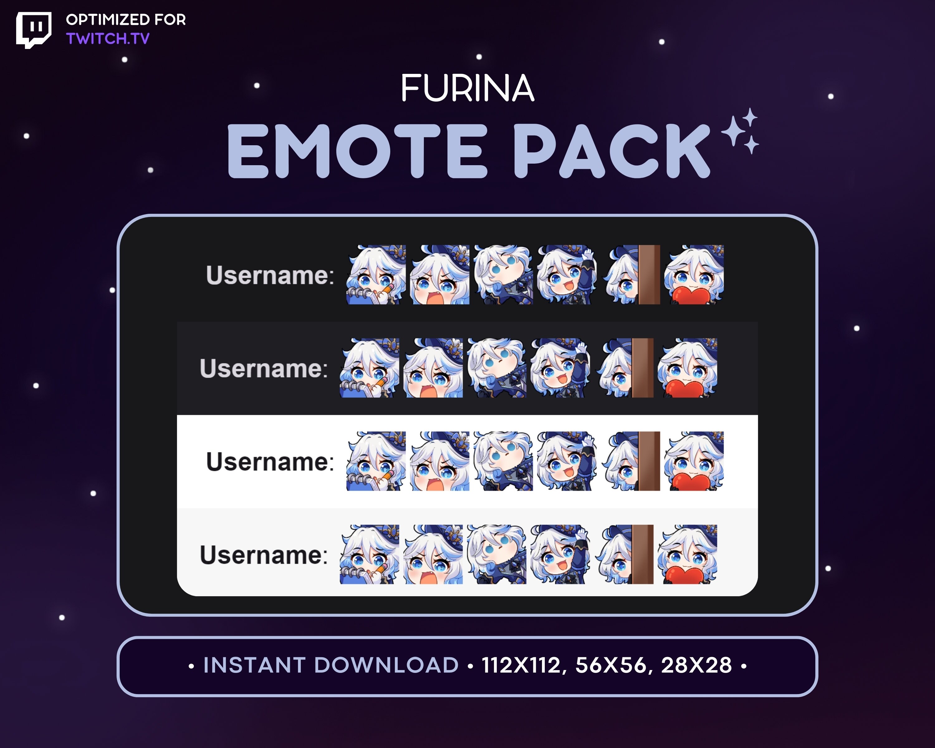 Furina Genshin Impact Twitch Emote - Genshin Discord Emote, Streaming ...