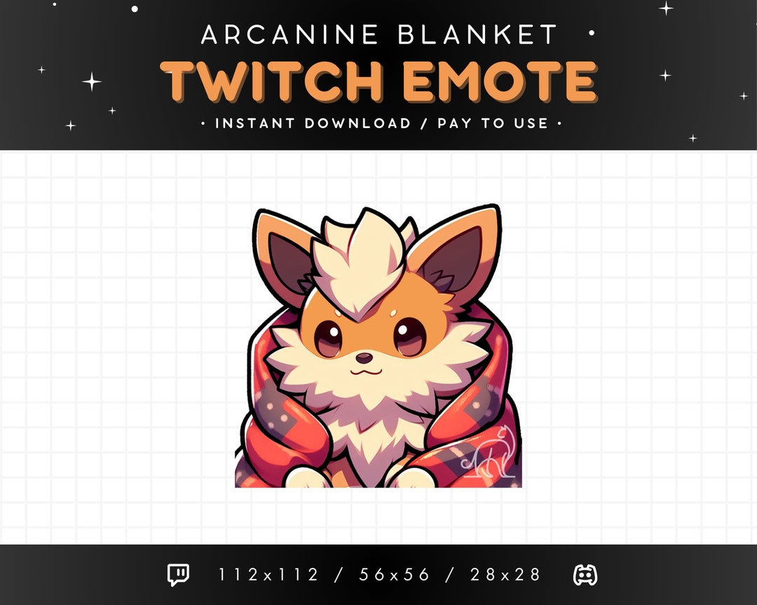 Cute Arcanine Twitch Emote Comfy Arcanine Pokemon Emote, Gaming ...