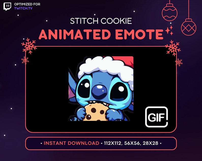 ANIMATED Stitch Christmas Twitch Emote - Holiday Stitch Discord Emote ...