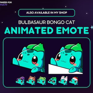 ANIMATED Bulbasaur Twitch Emote - Boba Tea Bulbasaur Pokemon Emote ...