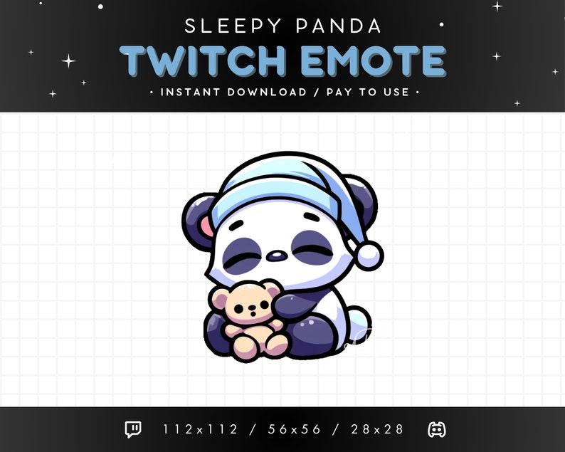 Cute Panda Twitch Emote Sleepy Panda Emote, Panda Discord Emote ...