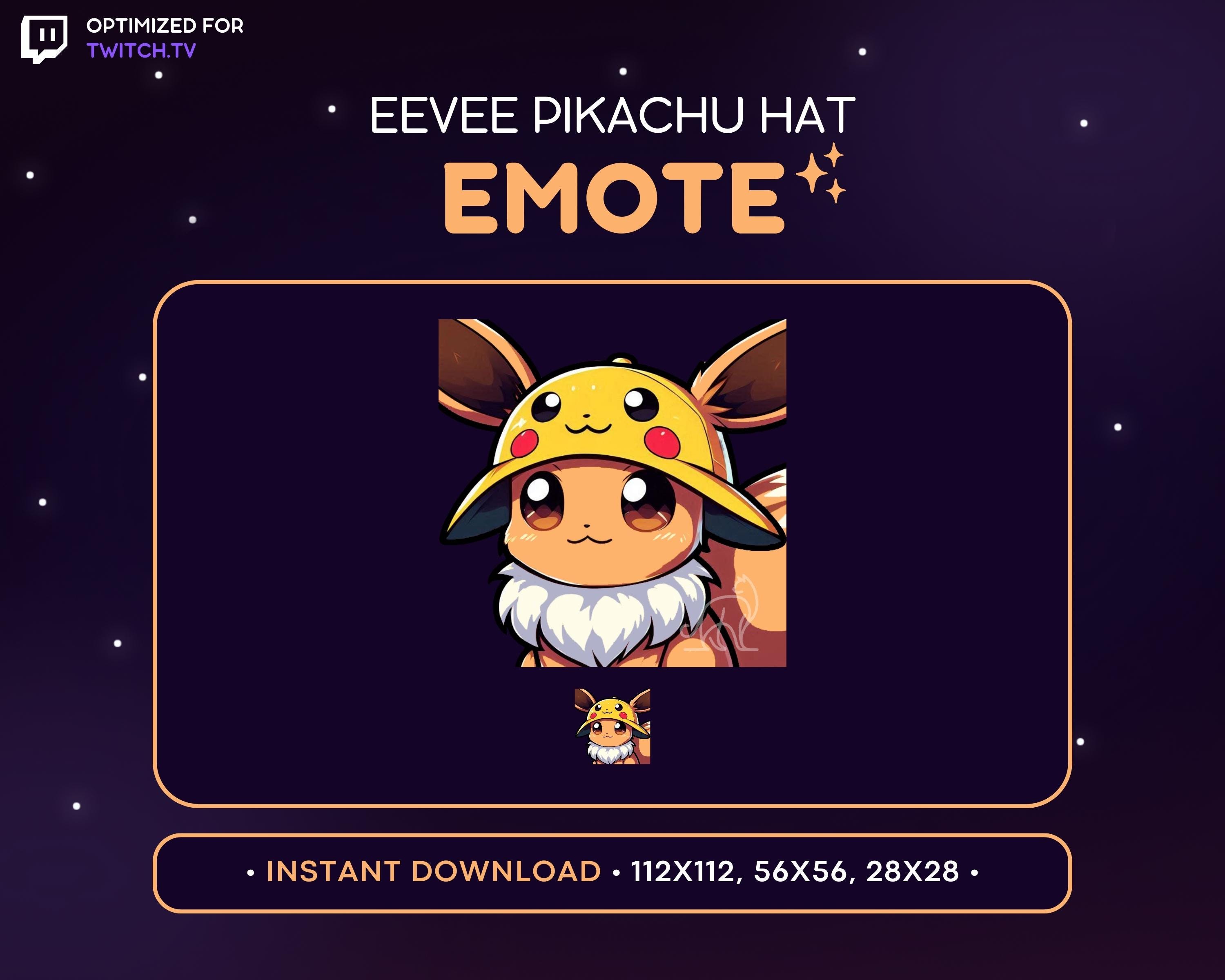 Eevee Twitch Emote - Pikachu Hat, Pokemon Eevee Emote, Gaming ...