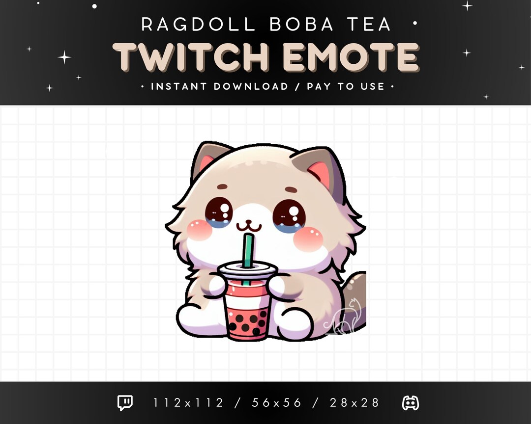 Cute Ragdoll Twitch Emote Bubble Tea Cat Emote, Ragdoll Cat Discord ...