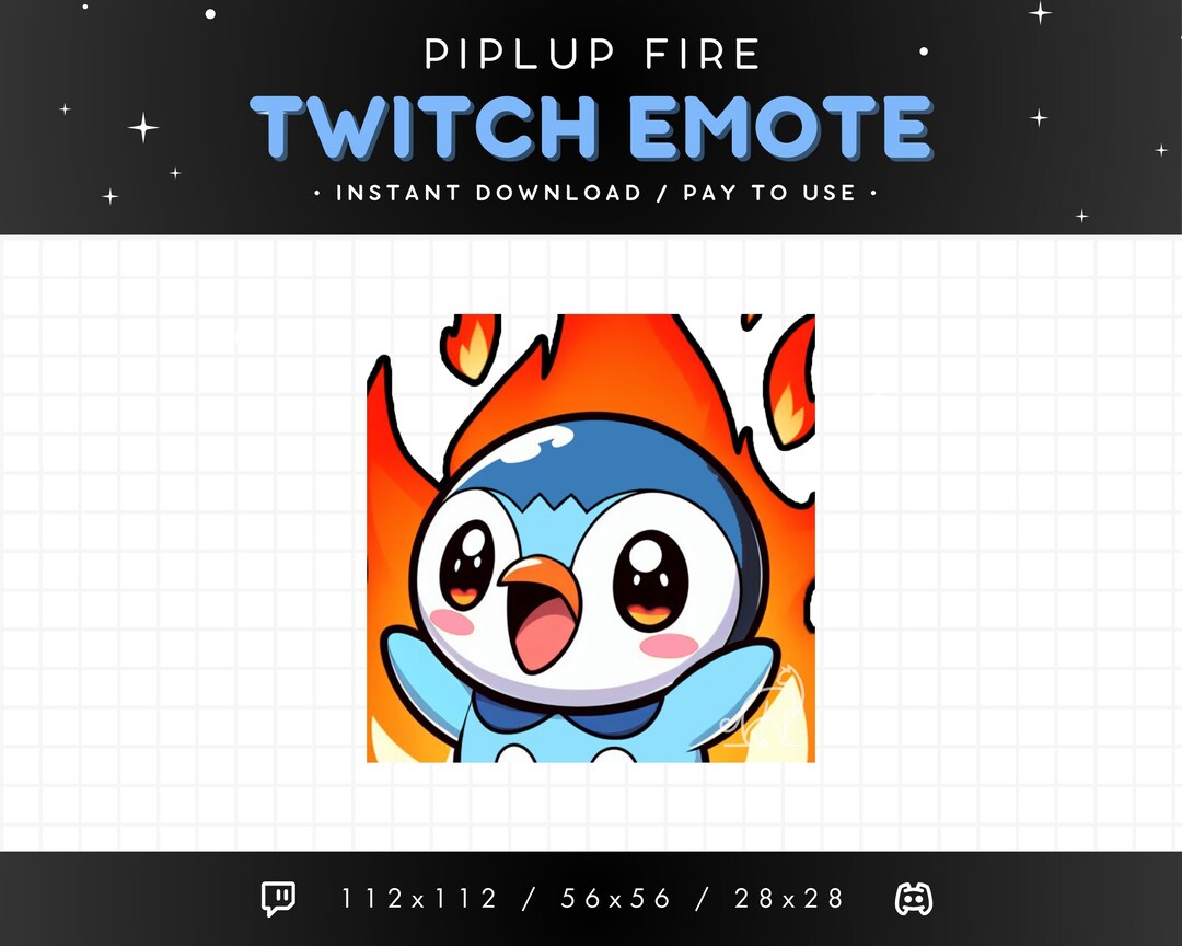 Cute Piplup Twitch Emote Fire Piplup Pokemon Emote, Gaming, Streaming ...