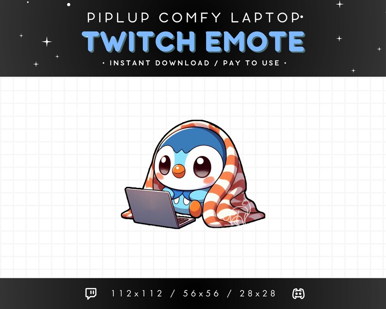Cute Piplup Twitch Emote Comfy Piplup Pokemon Emote, Gaming, Streaming ...