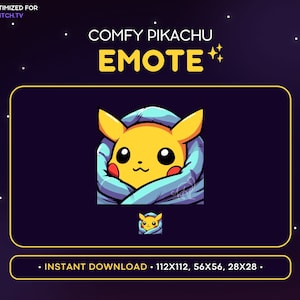 Pikachu Twitch Emote - Comfy Pikachu Pokemon Emote, Gaming, Streaming ...