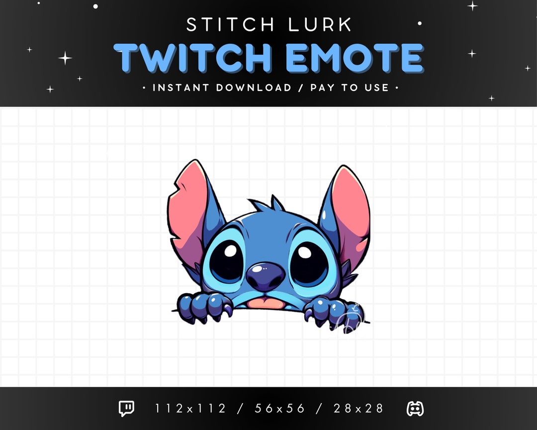 Stitch Twitch Emote Lurk, Hiding, Peaking Stitch Discord Emote, Stitch ...
