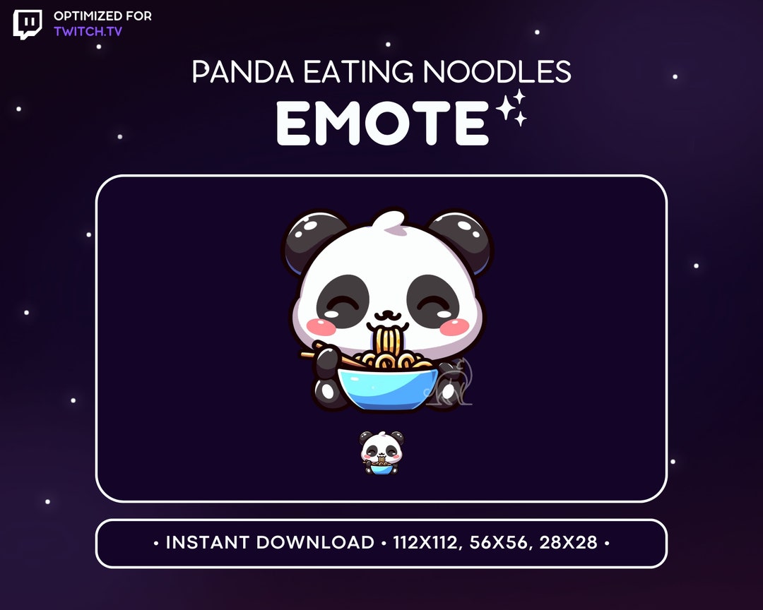 Cute Panda Twitch Emote Noodles - Panda Emote, Panda Discord Emote ...