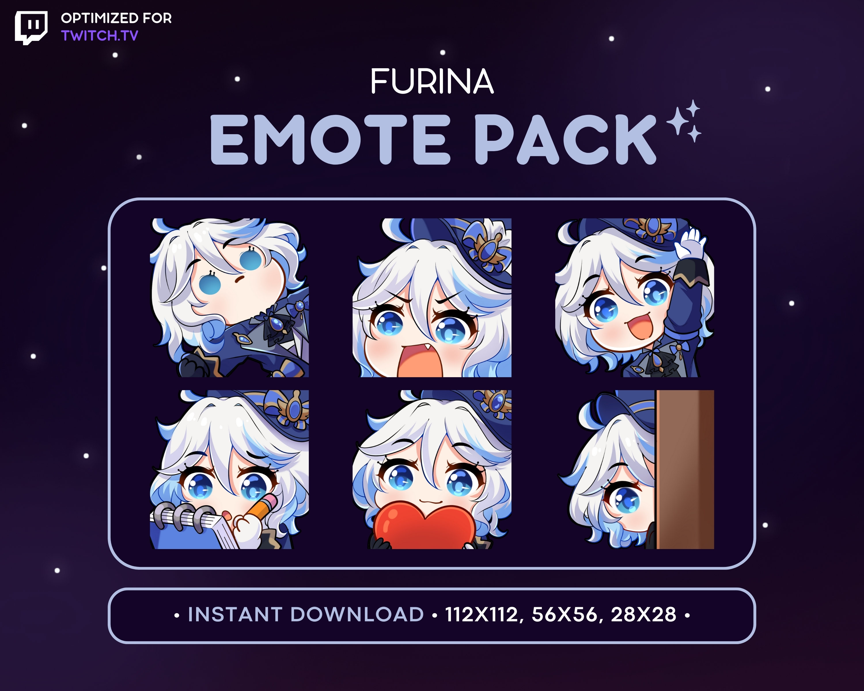 Furina Genshin Impact Twitch Emote - Genshin Discord Emote, Streaming ...