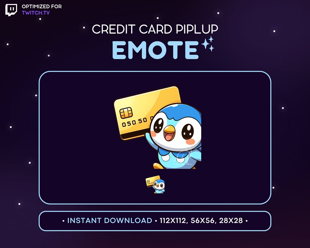 Cute Piplup Twitch Emote Credit Card Piplup Pokemon Emote, Gaming ...