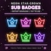 Neon Star Crown Sub Badges - Neon Twitch Sub Badges, Channel Point Icon ...