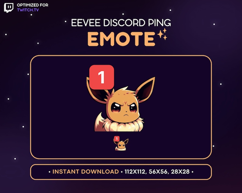 Eevee Twitch Emote - Pokemon Discord Ping Emoji, Sticker - Etsy