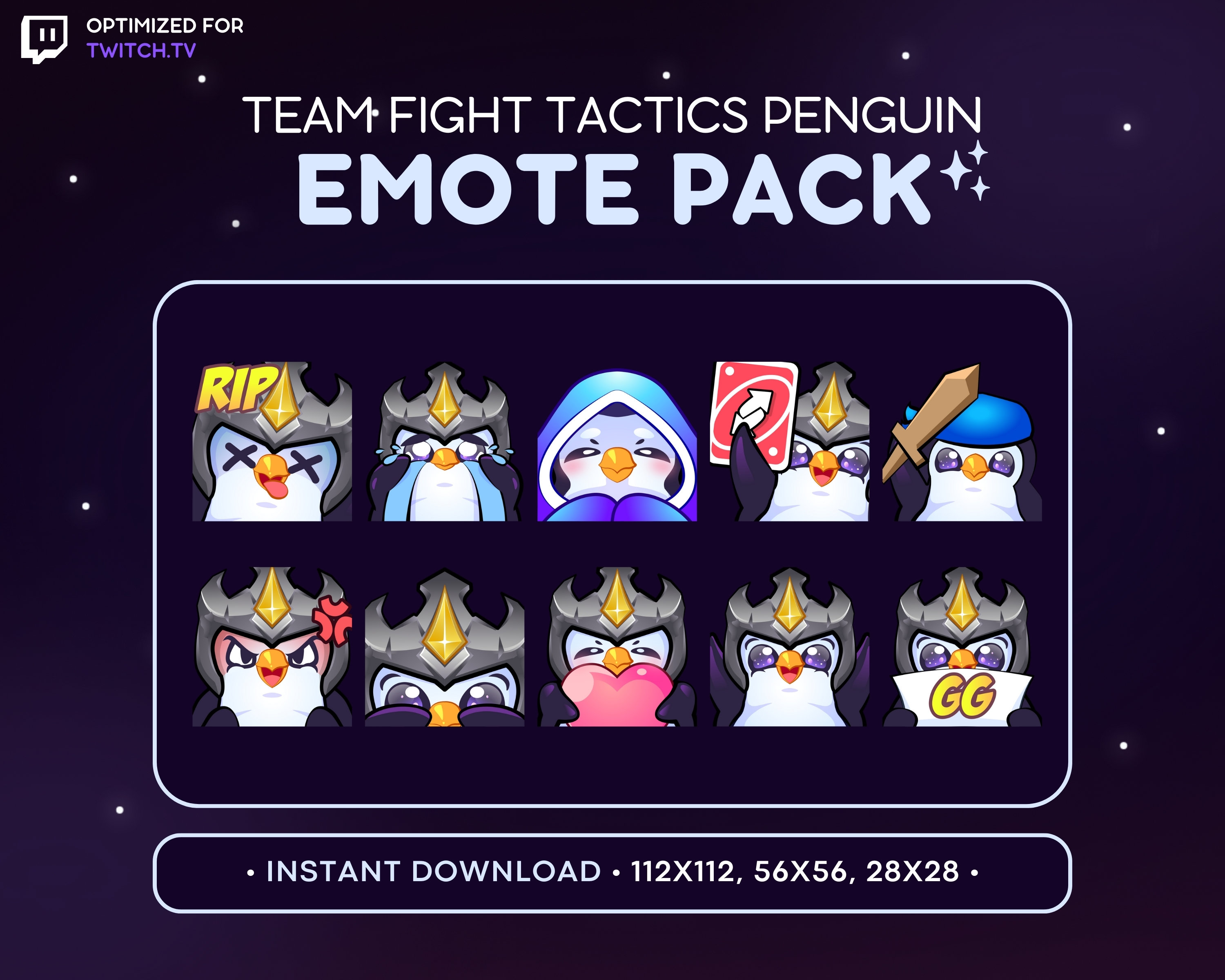 League of Legends TFT Twitch Emote Pack Team Fight Tactics Penguin ...
