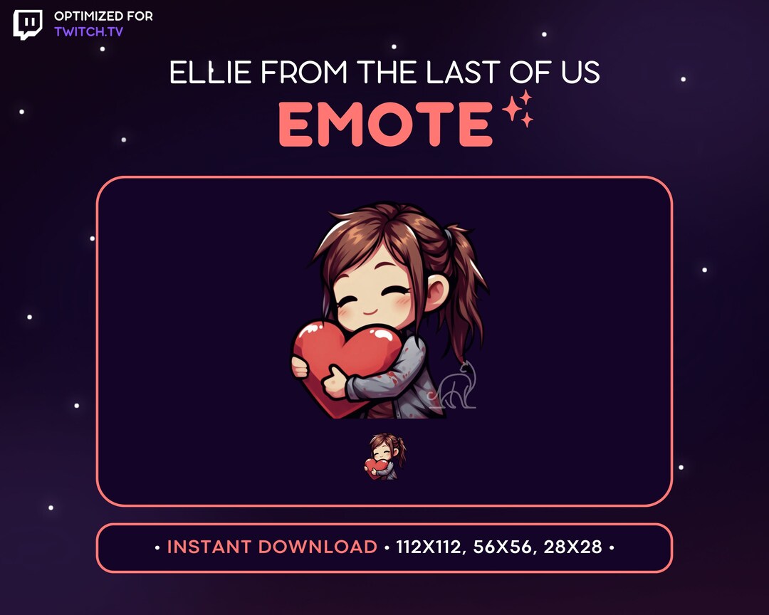 Ellie Twitch Emote - the Last of Us Emote, Ellie Love Emote, Streaming ...