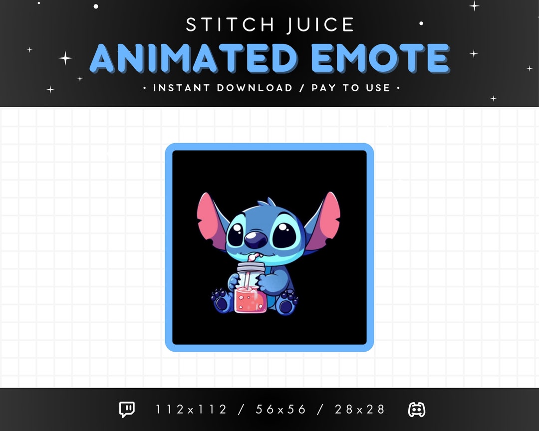 Stitch Juice Animated Twitch Emote Stitch Discord Emote, Stitch ...