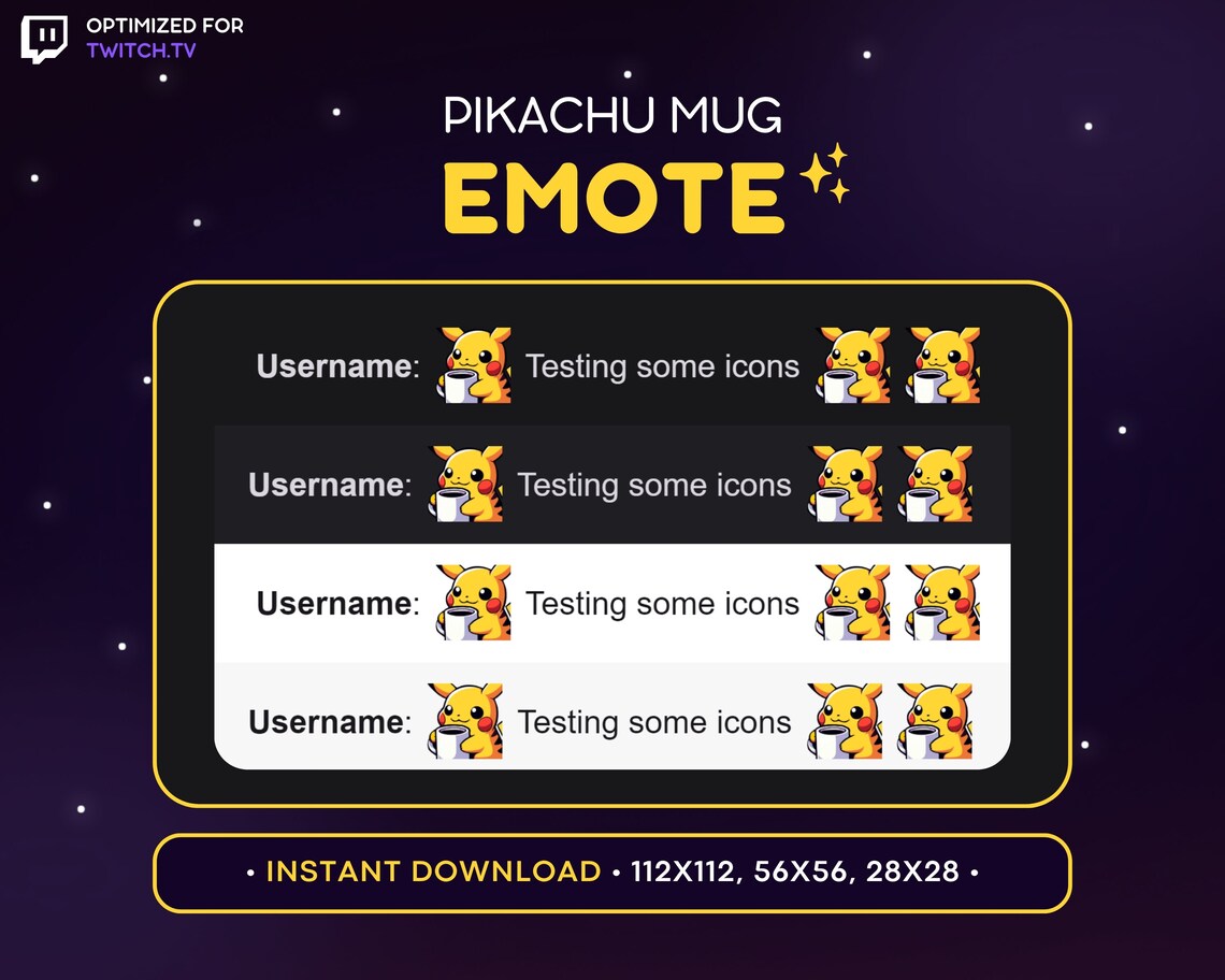 Pikachu Coffee Mug Emote – Twitch/discord Streaming Asset (digital ...
