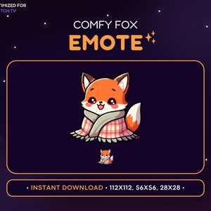 Cute Fox Twitch Emote Blanket - Comfy Fox Emote, Fox Discord Emote ...