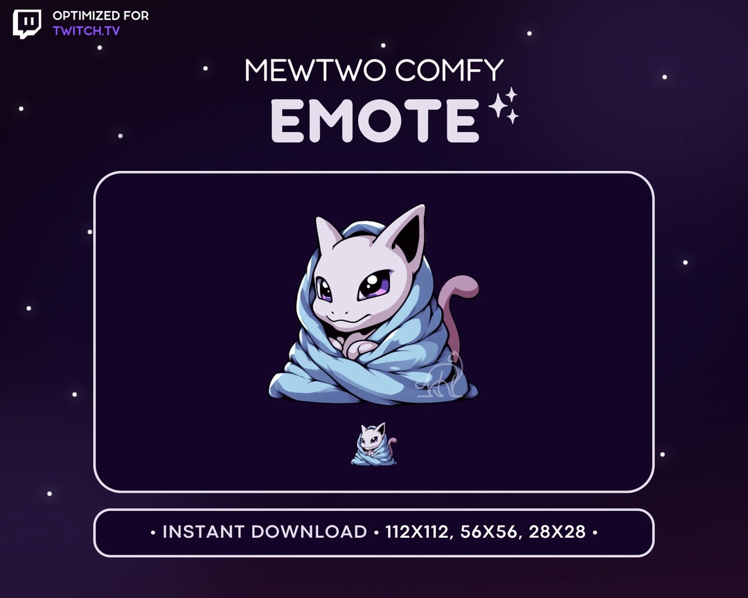 Cute Mewtwo Twitch Emote Comfy Mewtwo Pokemon Emote, Gaming, Streaming ...