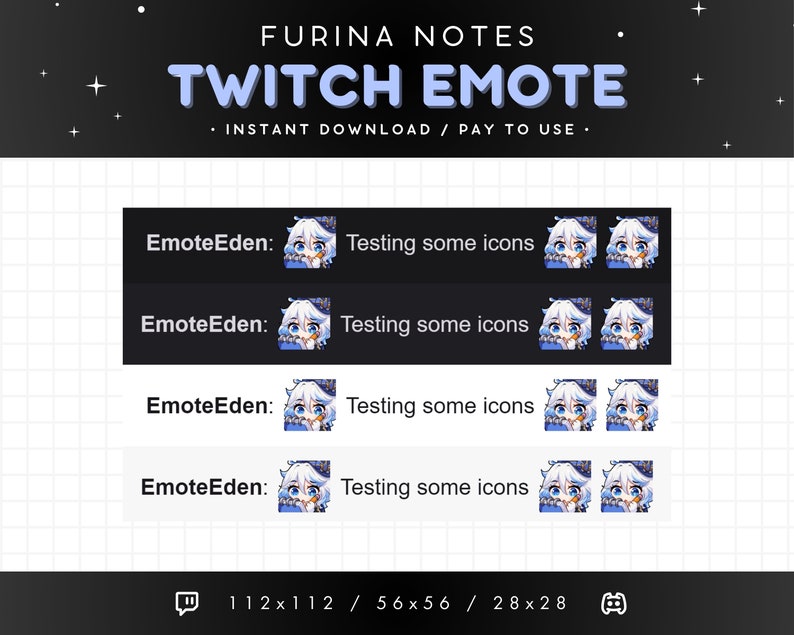 Furina Genshin Impact Twitch Emote Notes Genshin Discord Emote ...