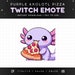 Cute Axolotl Twitch Emote Pizza Purple Axolotl Emote, Axolotl Discord Emote, Gaming, Streaming ...