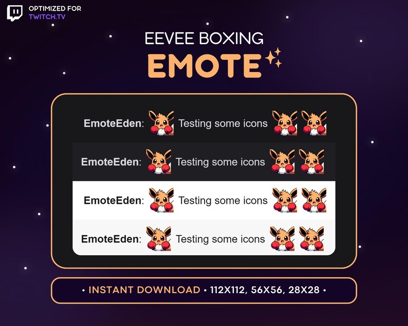 Eevee Twitch Emote - Boxing Pokemon Discord Emoji Sticker. Fight, Boxer ...