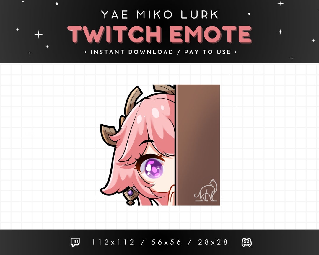 Yae Miko Genshin Impact Twitch Emote Lurk Genshin Discord Emote ...