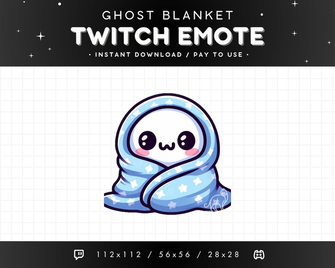 Cute Ghost Twitch Emote Blanket Comfy Ghost Emote, Ghost Discord Emote ...