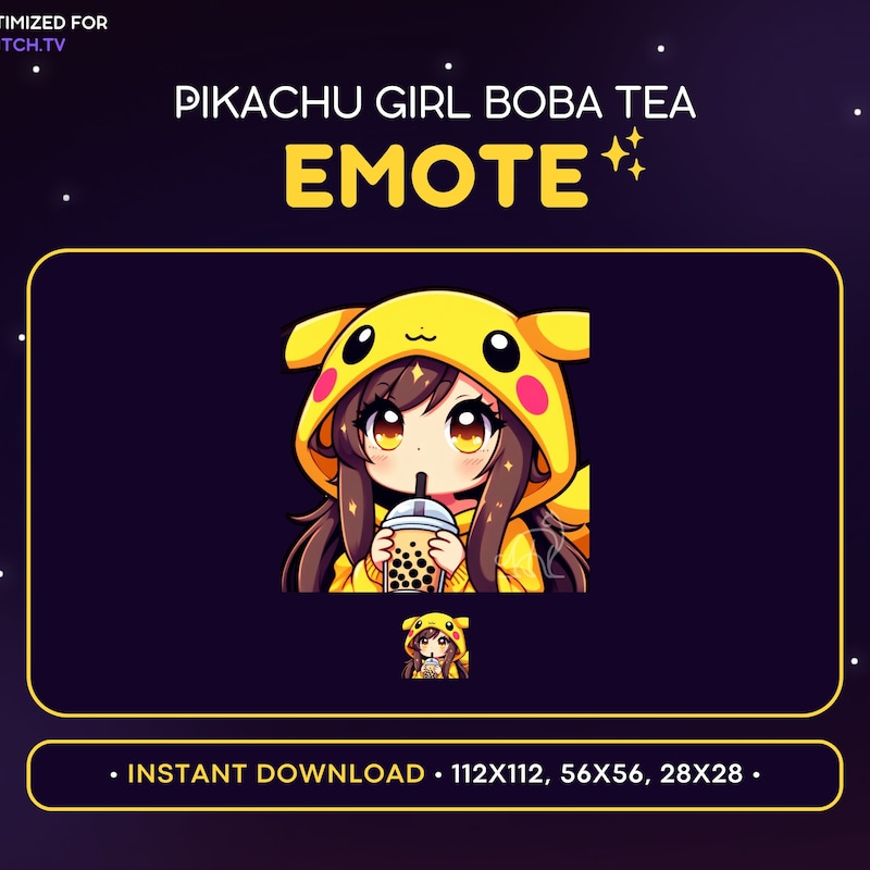Anime Girl Drinking Boba - Etsy