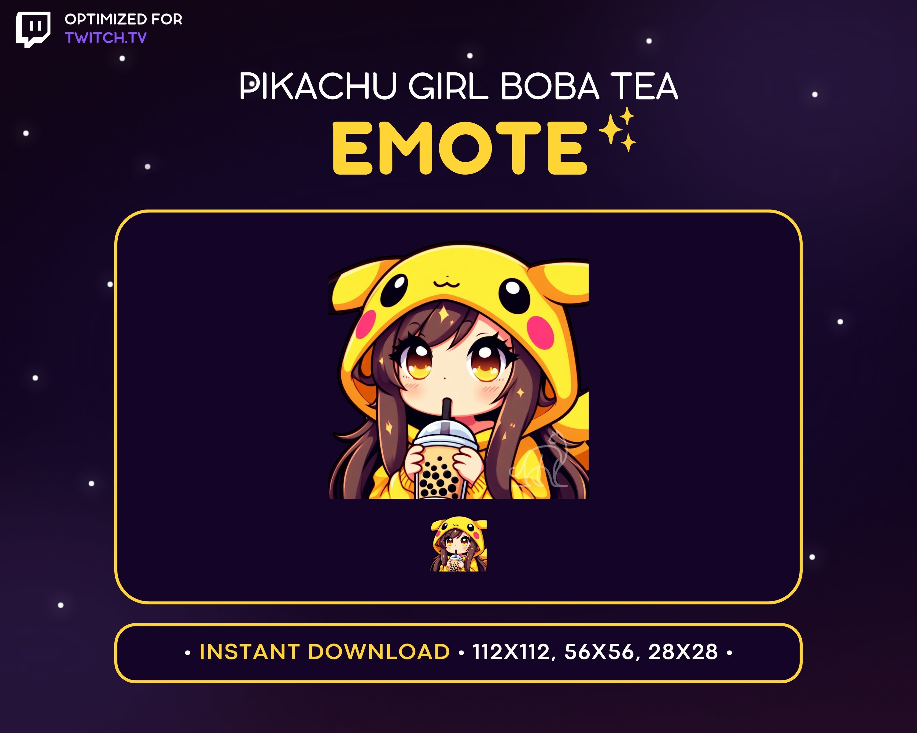 Pikachu Girl Twitch Emote, Pokemon Chibi Girl, Kawaii Anime Emote ...
