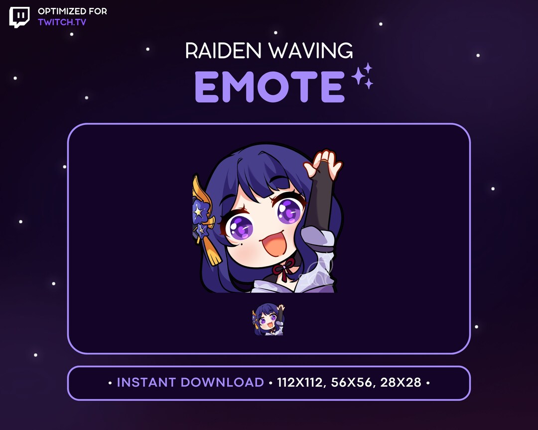 Raiden Genshin Impact Twitch Emote Wave Genshin Discord Emote ...