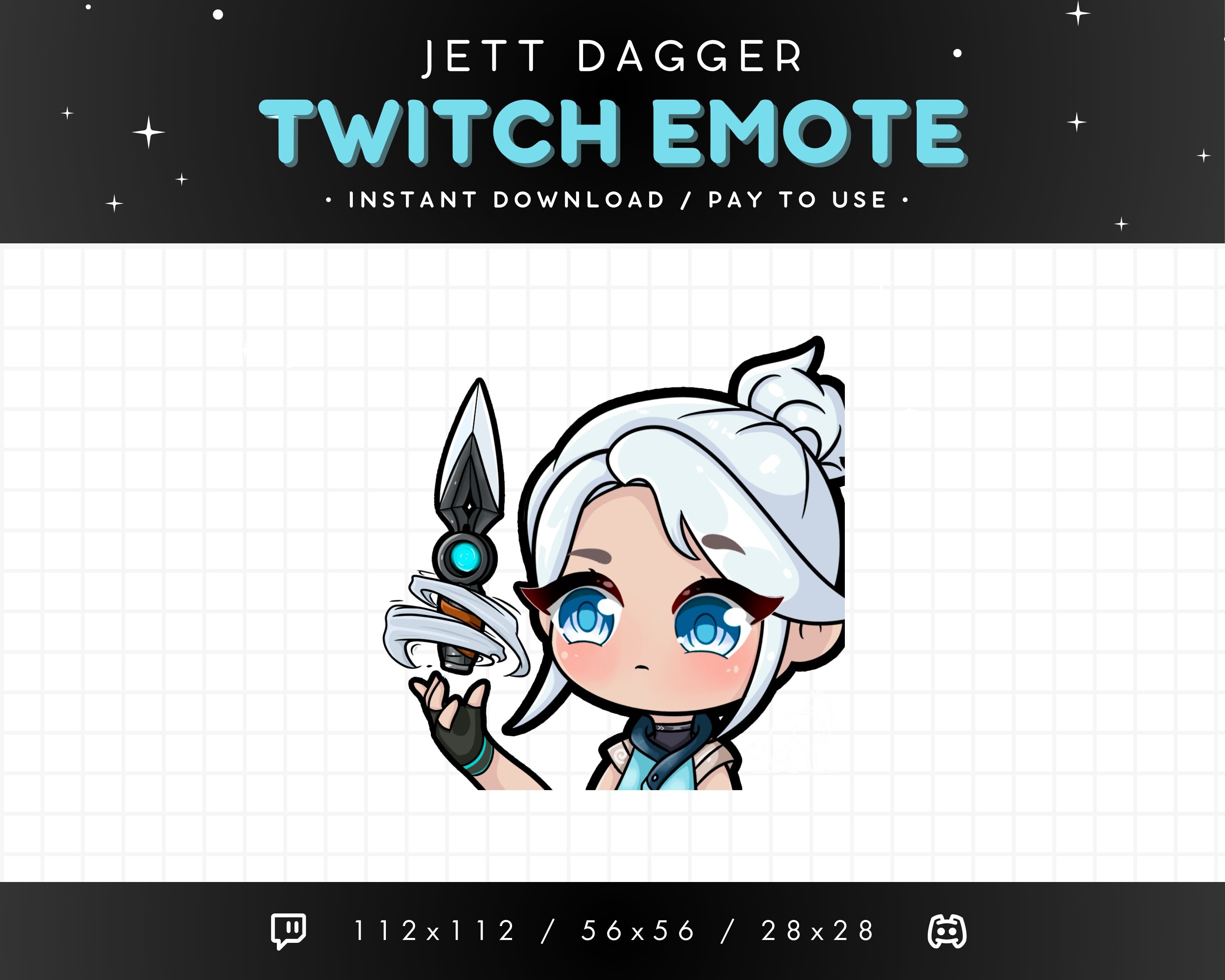 Valorant Jett Twitch Emote Dagger Jett Discord Emote, Jett Streaming ...
