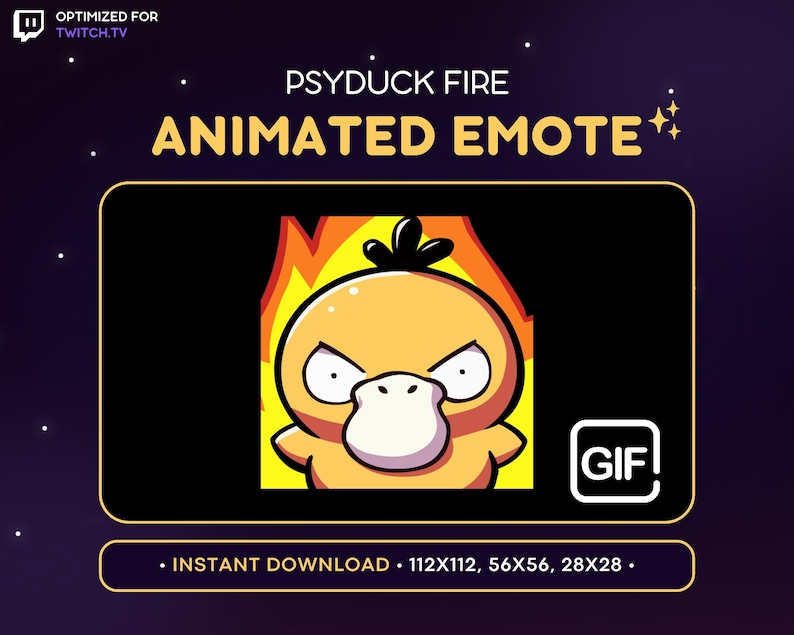 ANIMATED Psyduck Twitch Emote - Mad Fire, Psyduck Pokemon Emote, Gaming ...