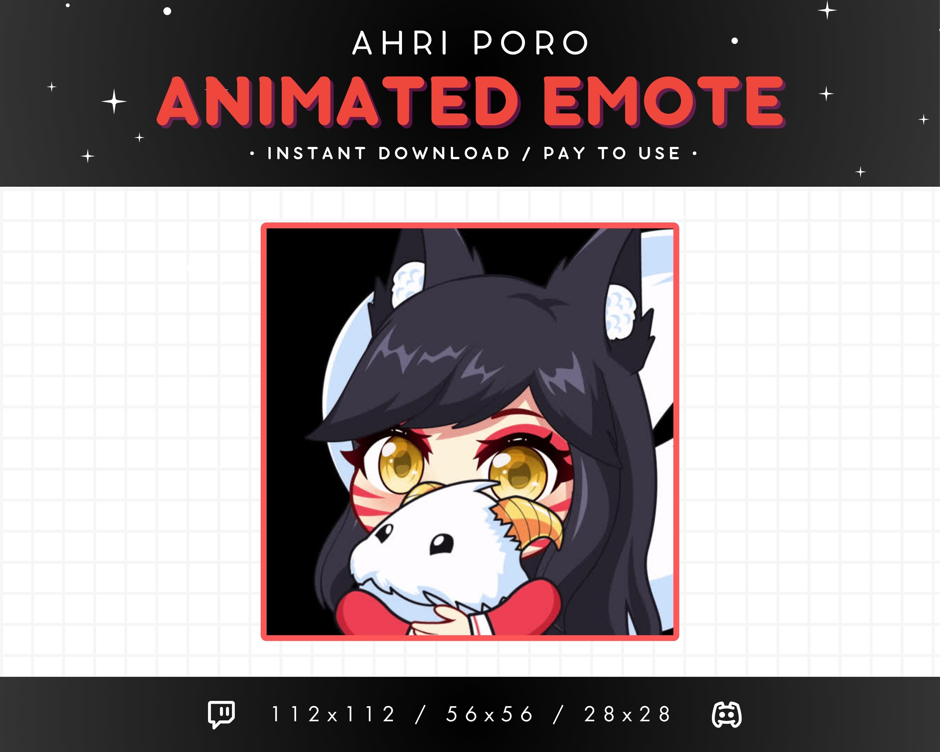 League of Legends Ahri Animated Emote Animated Twitch Emote, Streaming ...
