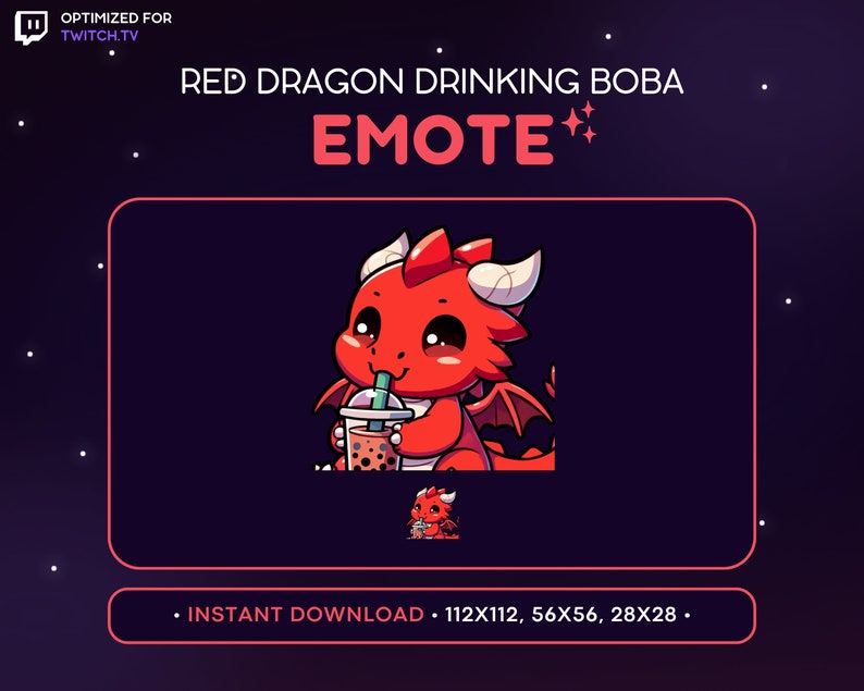 Red Dragon Twitch Emote Boba Tea - Bubble Tea Drake Discord Emoji ...