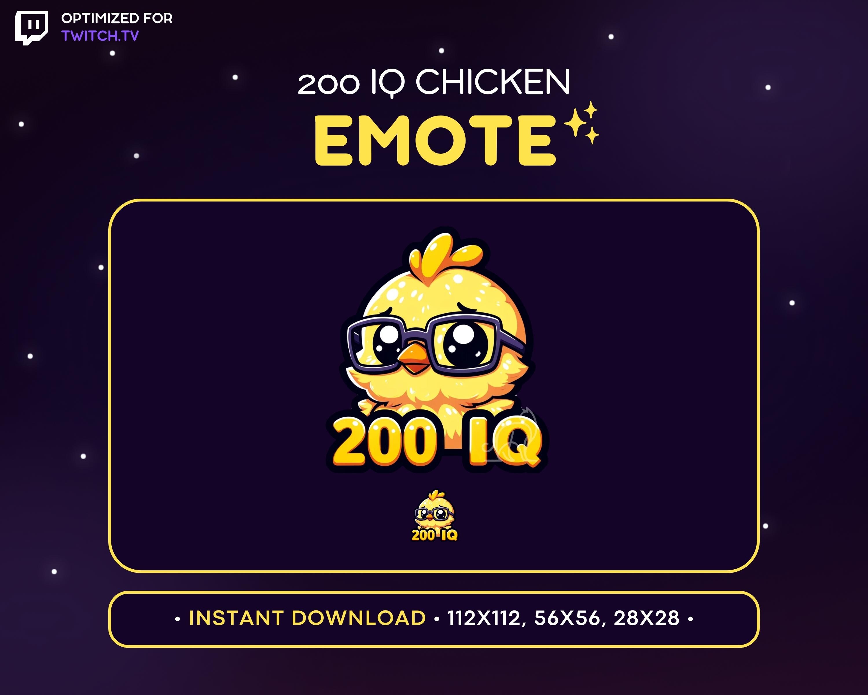 Chicken Twitch Emote - 200 IQ, Smart, Geek, Nerd, Glasses, Discord ...