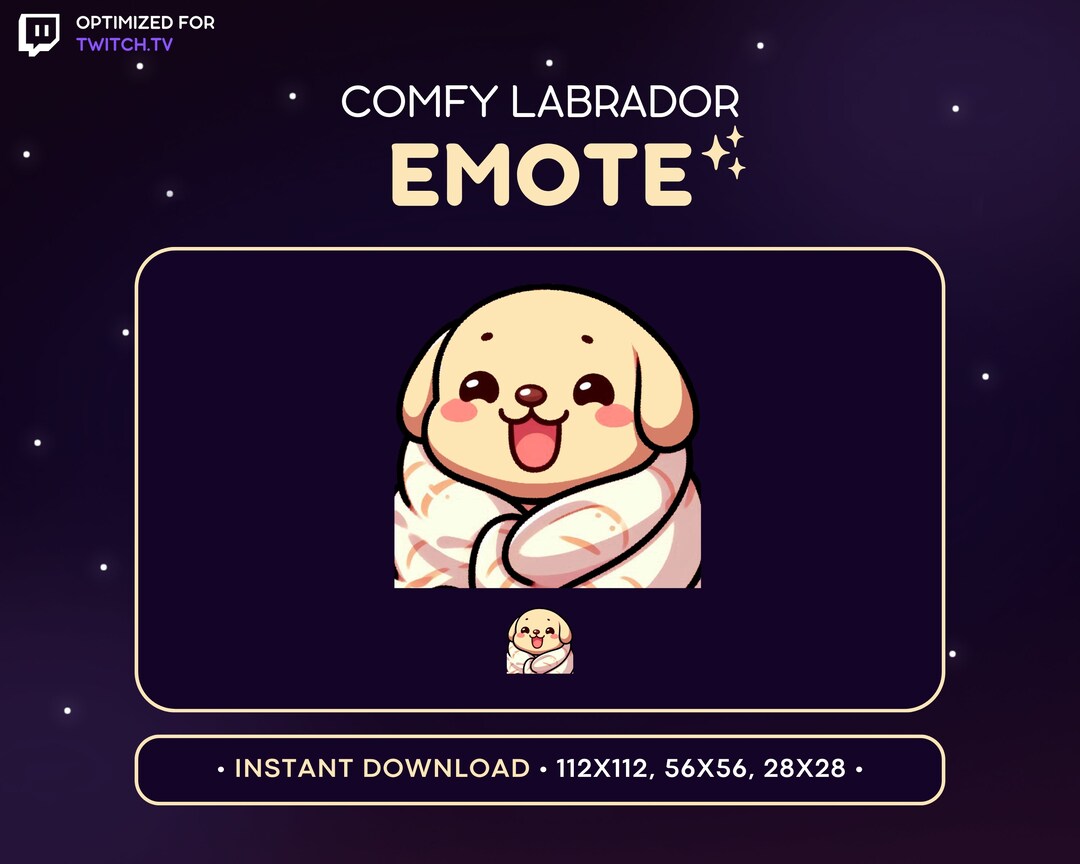 Labrador Dog Twitch Emote - Blanket Puppy Discord Emoji, Cozy, Comfy ...