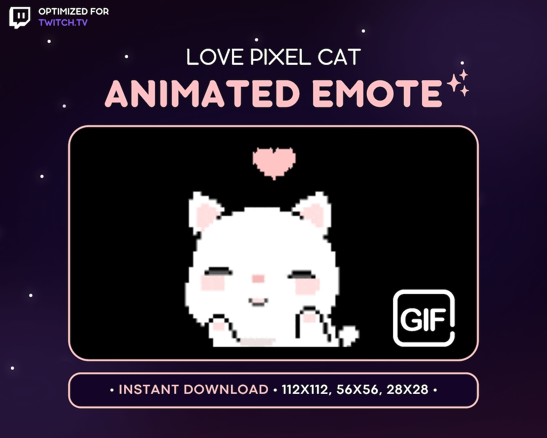 Happy Pixel Cat Animated Emote – Twitch, Discord, Youtube (GIF Digital ...