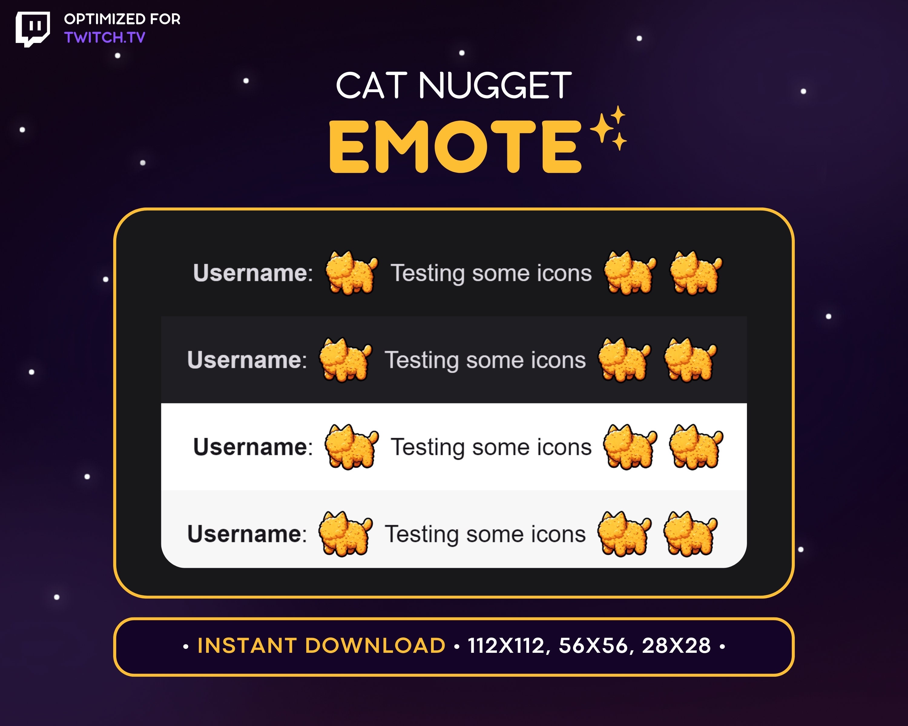 Cat Nugget Twitch Emote Chicken Nugget Cat Shape Emote, Cat Discord Emote, Sub Badge, Channel ...