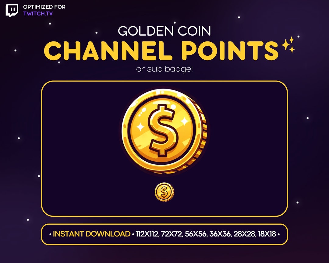 Golden Coin Twitch Channel Point Icon, Sub Badge, Emote - Coin Discord ...