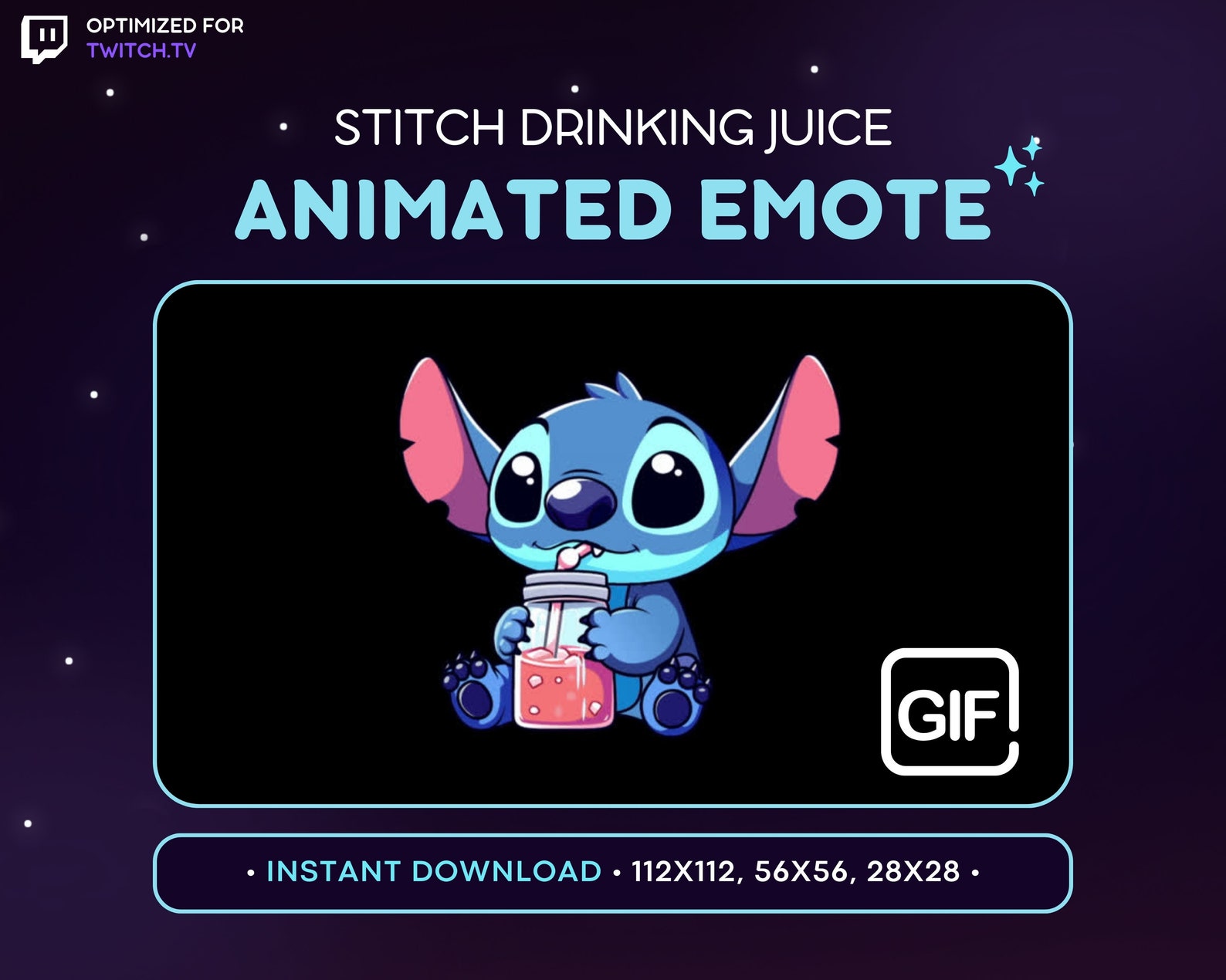 Stitch Juice Animated Twitch Emote - Stitch Discord Emote, Stitch ...