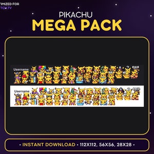 Cute Pikachu Twitch Emote Pack 40x - Pikachu Pokemon Emote, Gaming ...