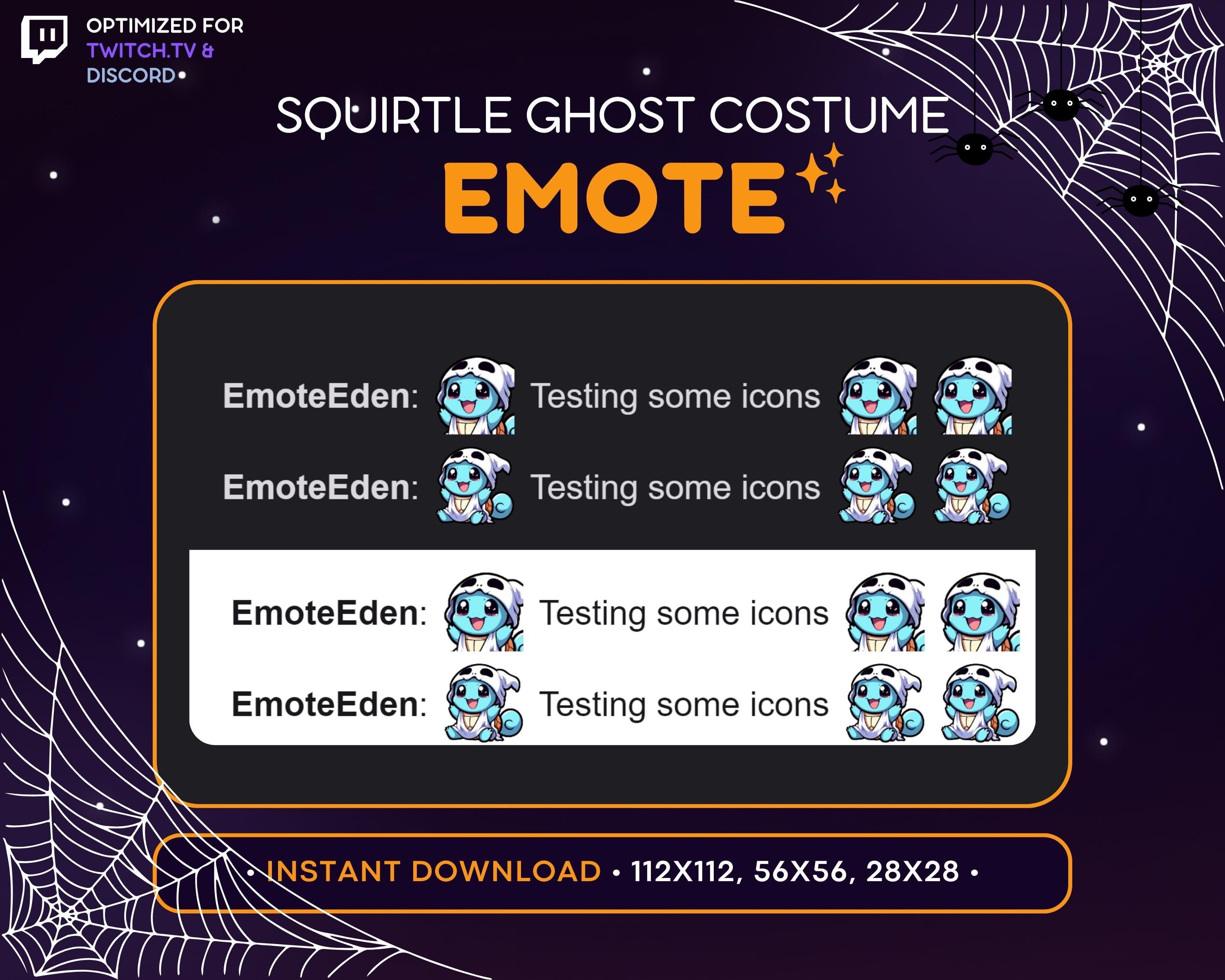 Squirtle Twitch Emote - Ghost Costume, Halloween Emote, Discord Server ...