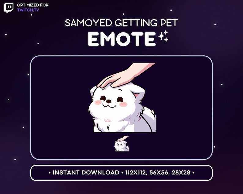 Cute Samoyed Twitch Emote Head Pat White Dog Emote, Dog Discord Emote ...