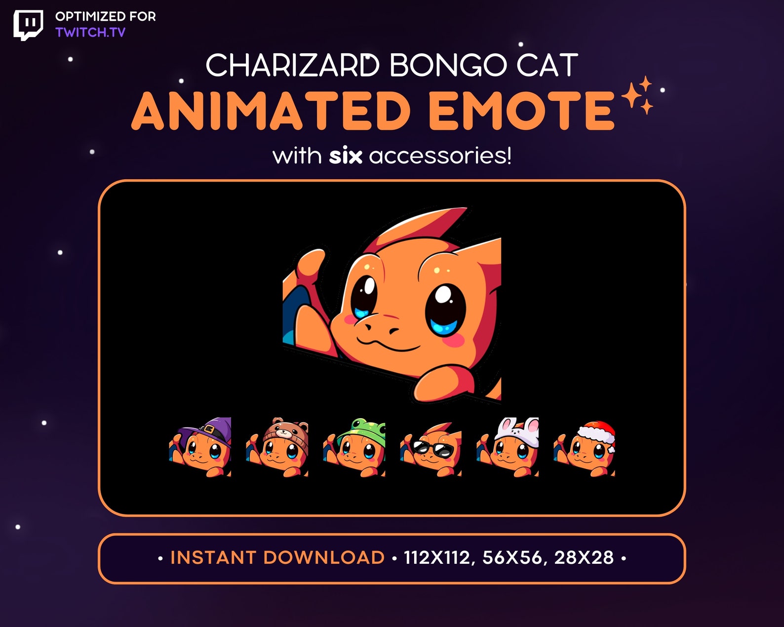 ANIMATED Charizard Bongo Cat Twitch Emote [with 6 Accessories ...